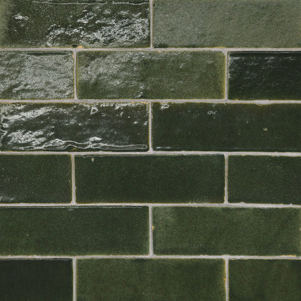 Bedrosians - Zagora - 2" x 6" Glossy Zellige Field Tile - Vert Mousse ...