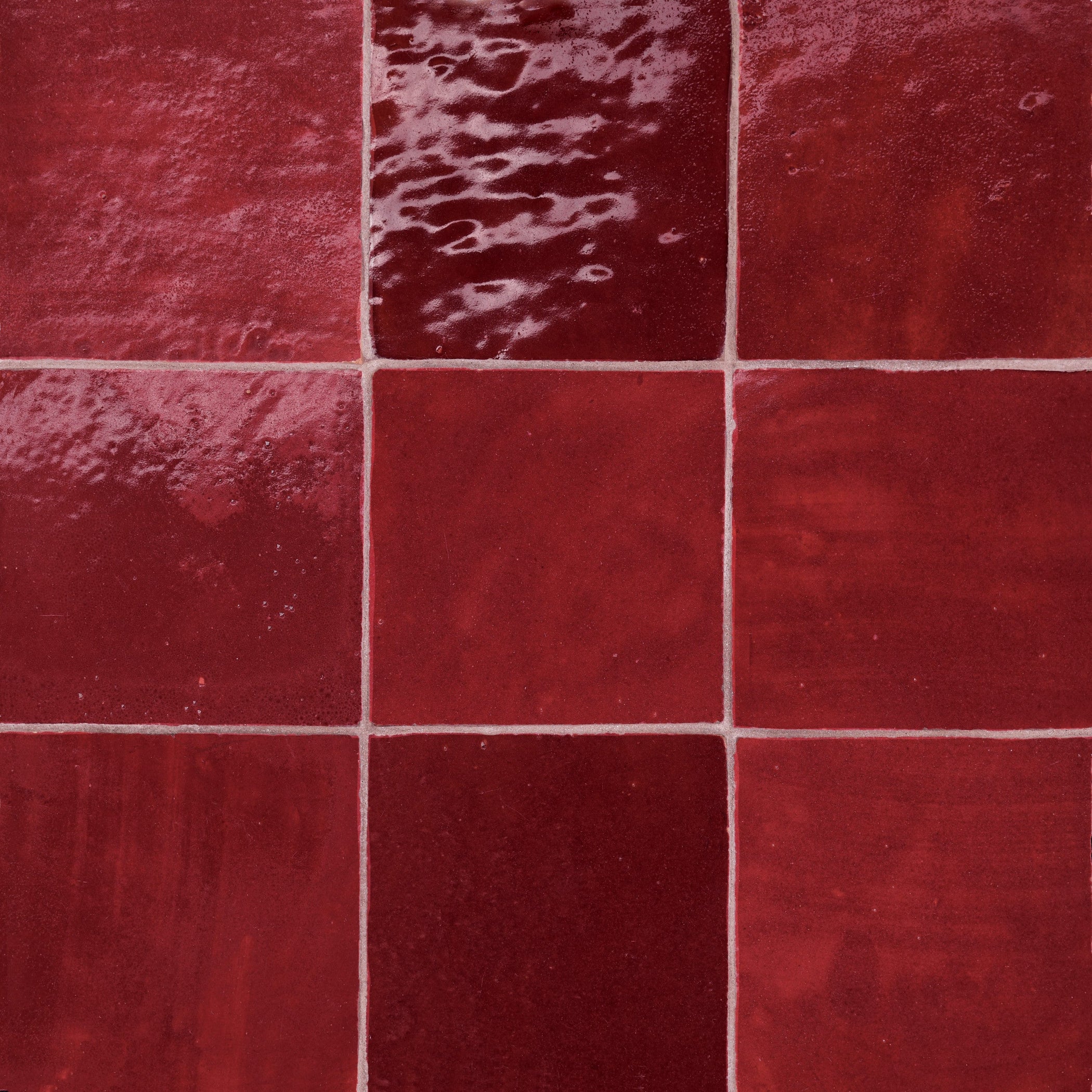 Bedrosians - Zagora - 4" x 4" Glossy Zellige Field Tile - Rouge — Floorzz