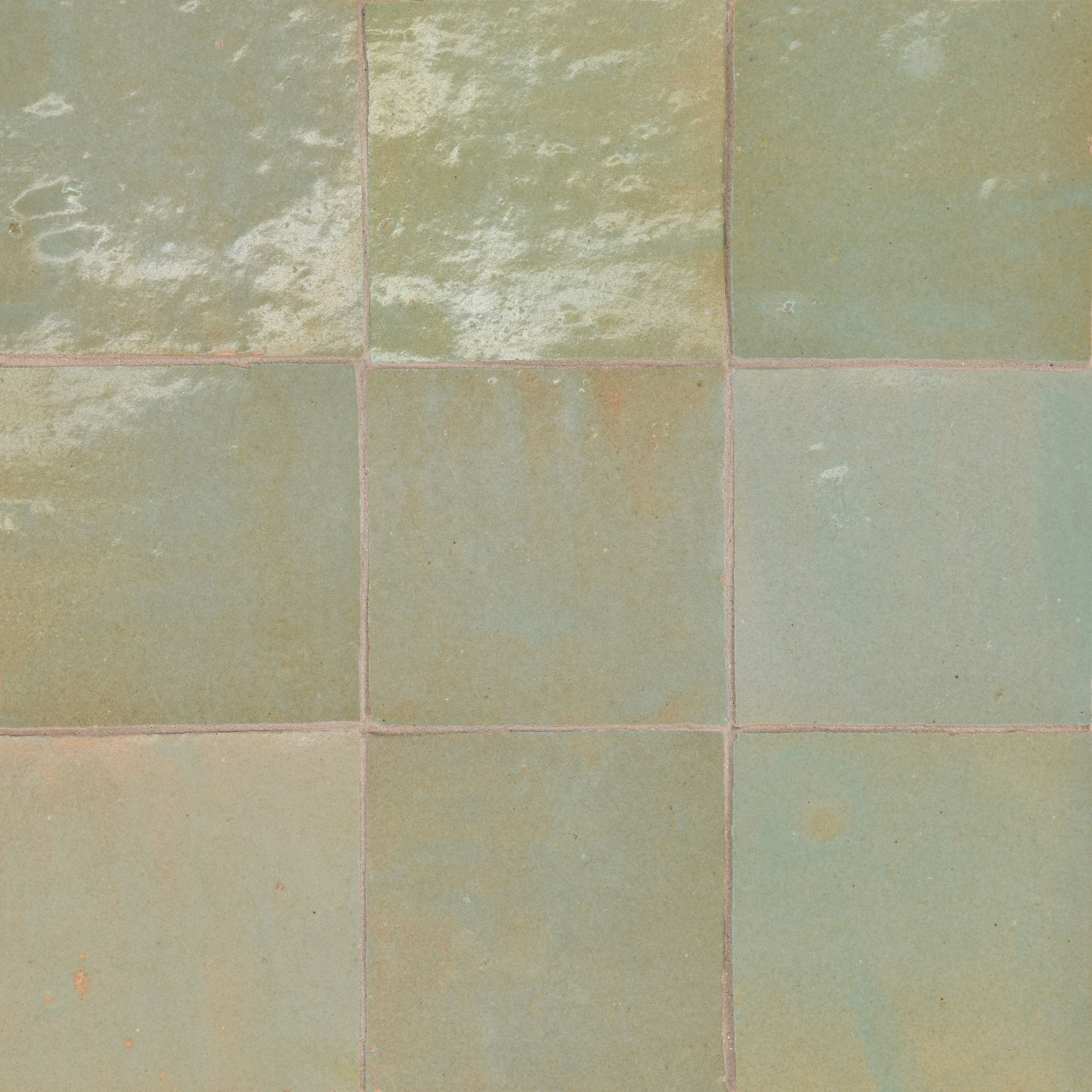 Bedrosians - Zagora - 4" x 4" Glossy Zellige Field Tile - Vert Gris ...