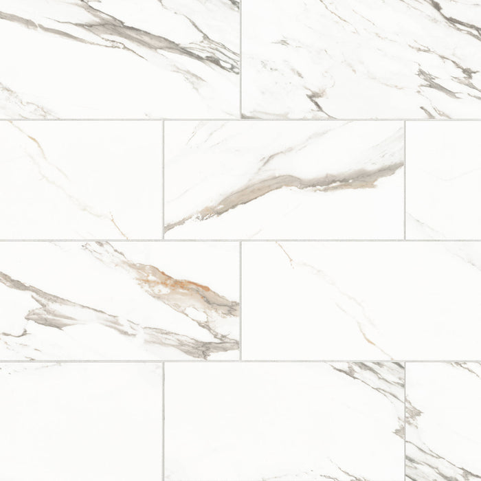 Bedrosians - Prati 12" x 24" Polished Porcelain Field Tile - Calacatta ...