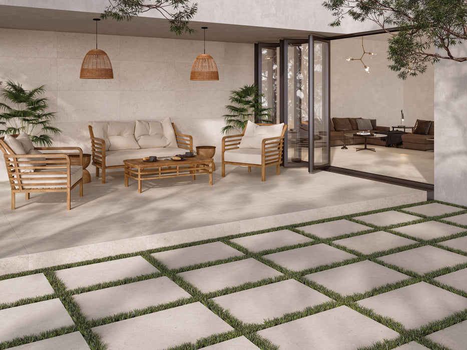 Bedrosians - Poetry Stone 24" x 48" Matte Porcelain Field Tile - Ivory ...