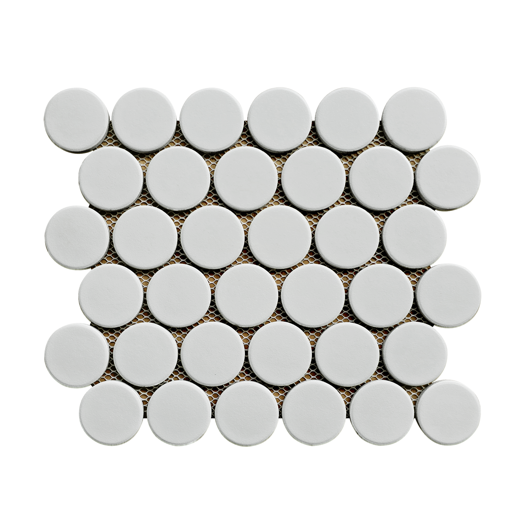 Rickert Tile - White 2" Round Porcelain Mosaic — Floorzz