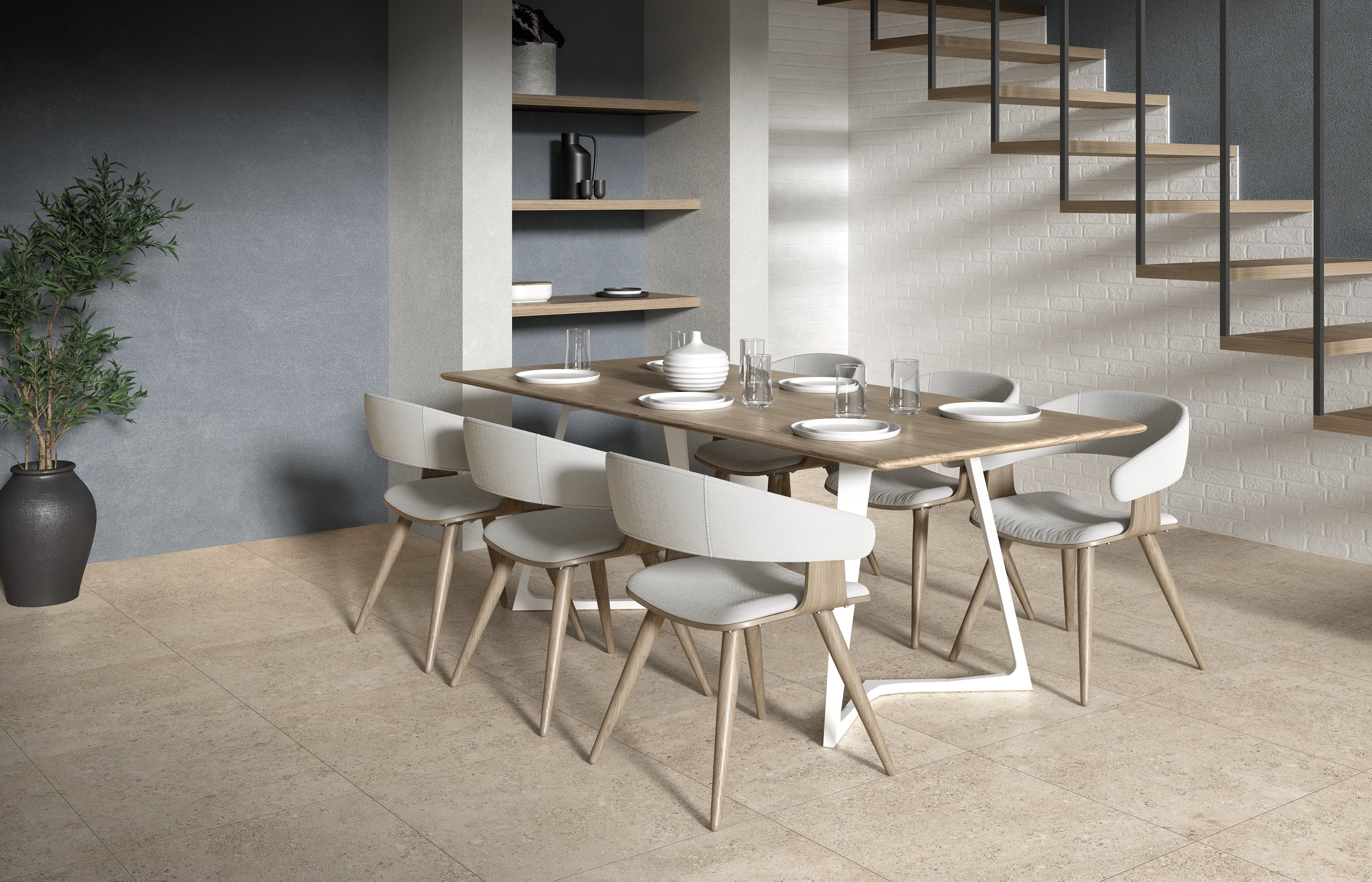 Tesoro - Shellstone Series - 24 in. x 24 in. Rectified Porcelain Tile ...