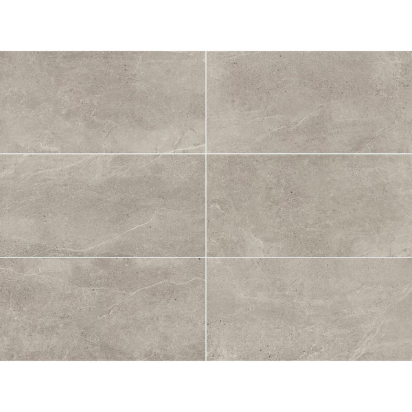 American Olean - Primstone 12" x 24" Glazed Porcelain Tile - Ash - Floorzz