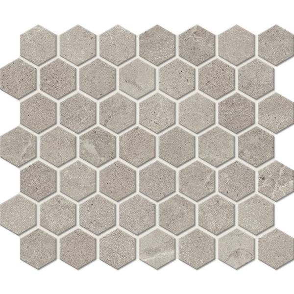 American Olean - Primstone 1.5" Glazed Porcelain Hexagon Mosaic - Ash ...