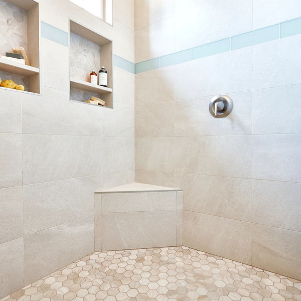 Arizona Tile - Aequa Series - 3" x 3" Porcelain Hex Mosaic - Nix - Floorzz