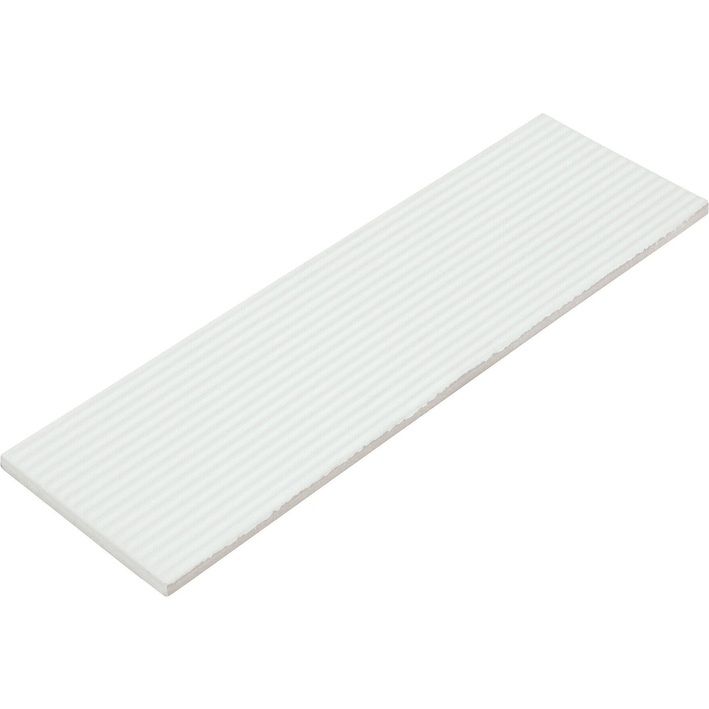 Daltile - Stencil 4 in. x 12 in. Ceramic Linear Wall Tile - White — Floorzz