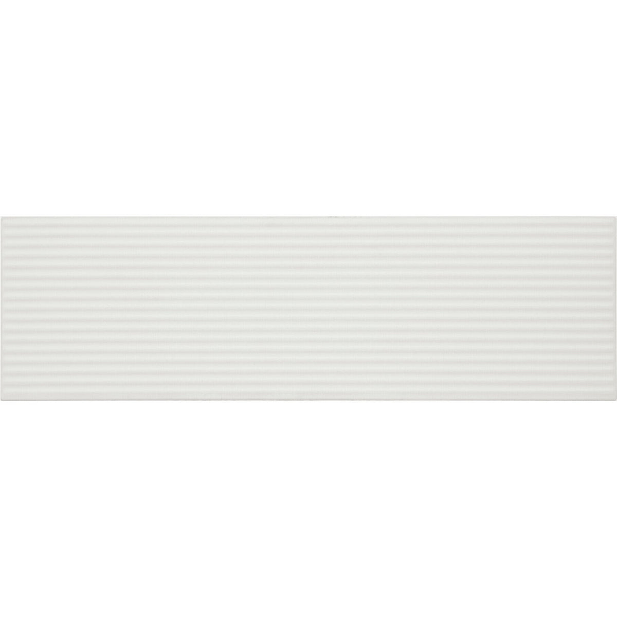 Daltile - Stencil 4 in. x 12 in. Ceramic Linear Wall Tile - White — Floorzz