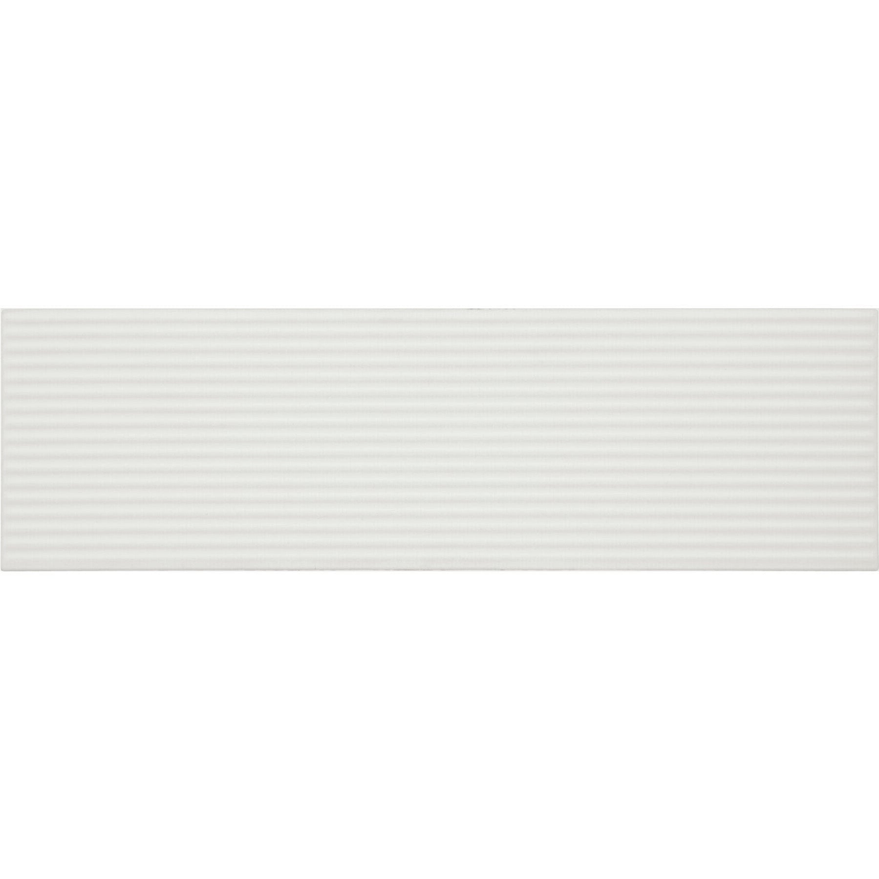 Daltile - Stencil 4 in. x 12 in. Ceramic Linear Wall Tile - White — Floorzz