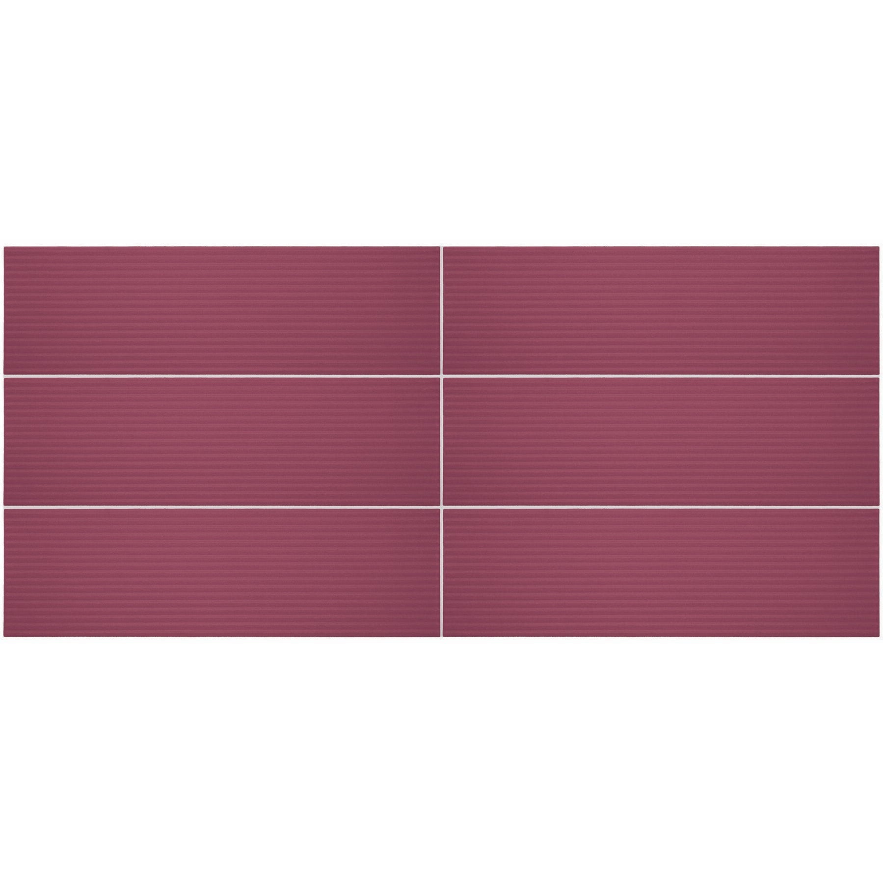 Daltile - Stencil 4 in. x 12 in. Ceramic Linear Wall Tile - Berry — Floorzz