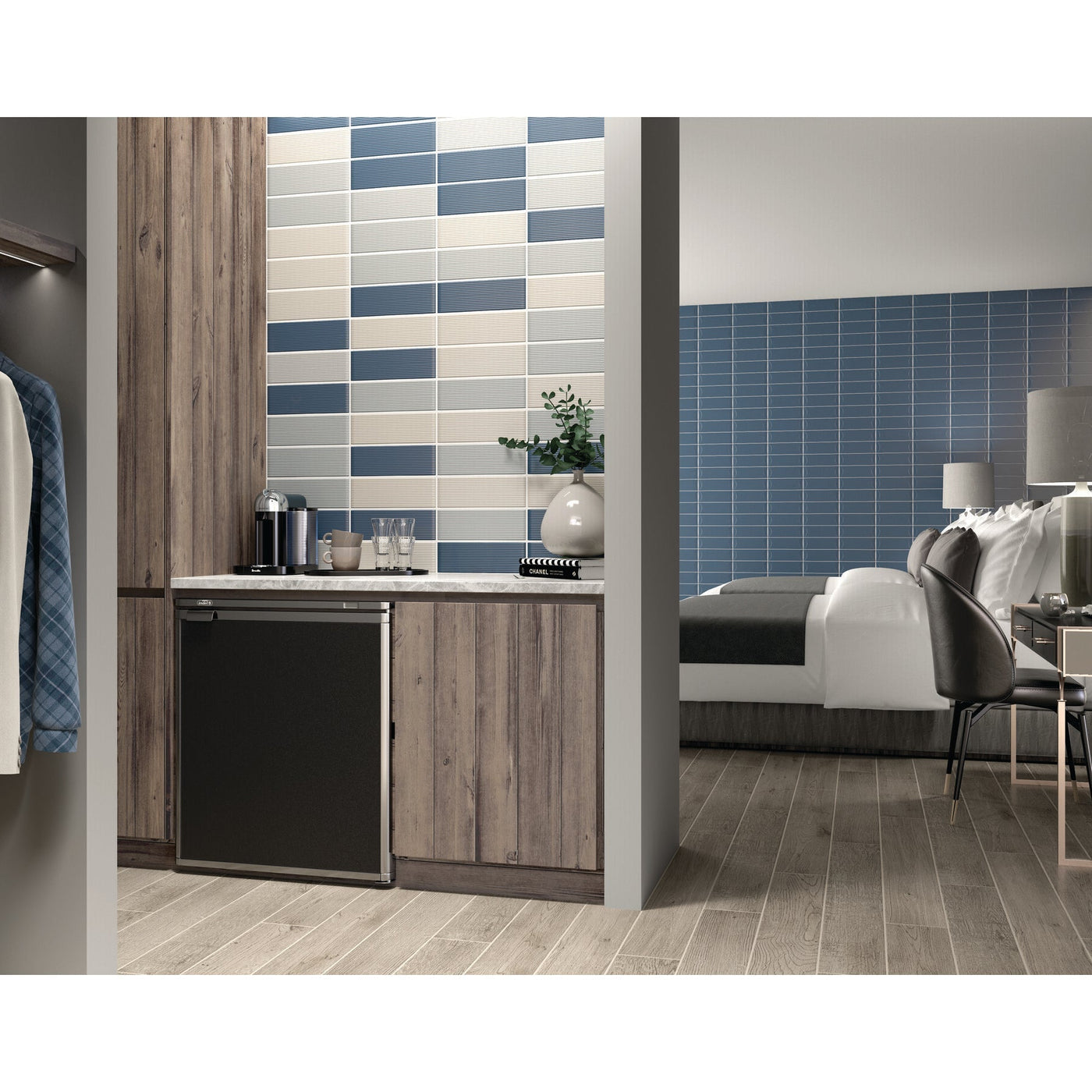 Daltile - Stencil 4 in. x 12 in. Ceramic Linear Wall Tile - Grey — Floorzz