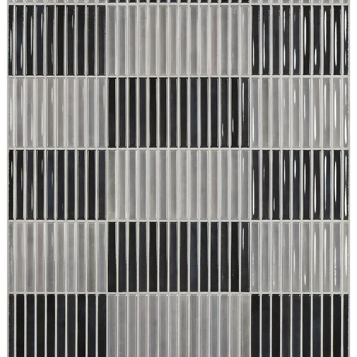 Arizona Tile - Flash Bars 5x10 Glossy Ceramic Mosaic - Graphite — Floorzz