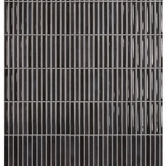 Arizona Tile - Flash Bars 5x10 Glossy Ceramic Mosaic - Graphite — Floorzz