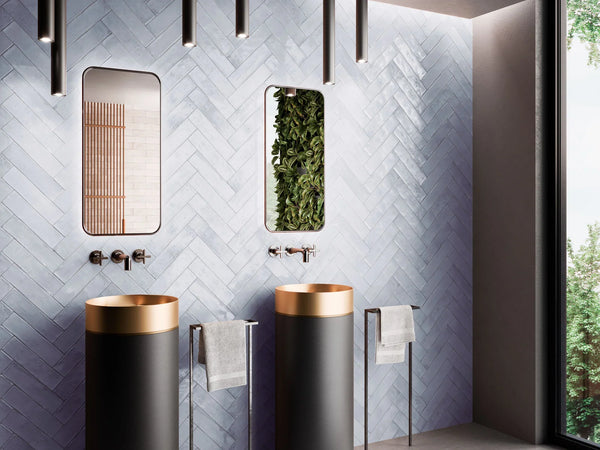 Bellagio - Rythmique Collection - 3" x 12" Ceramic Tile - Blue - Floorzz