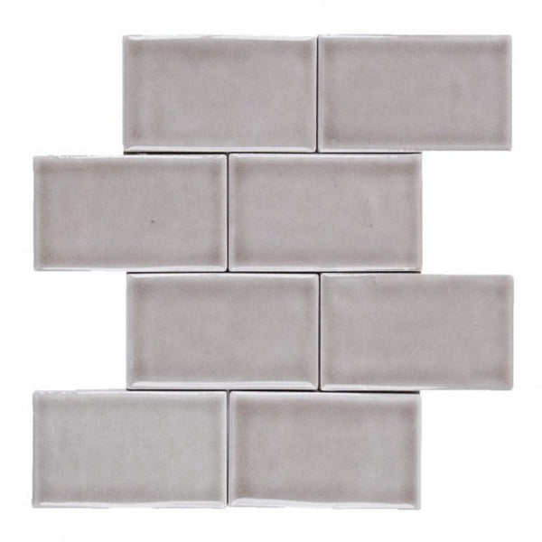Soci Tile - Bricks 3" x 6" - Dove Grey Crackle Brick - Floorzz