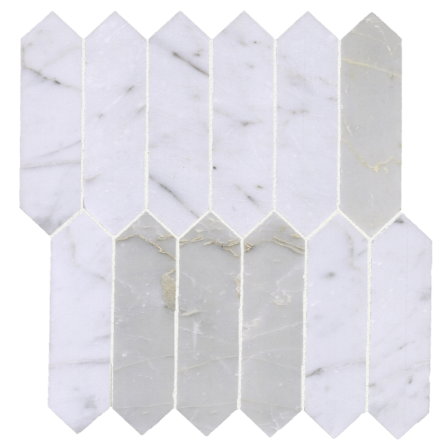 Soci Tile - Classic Series - Picket Pattern White Carrara — Floorzz