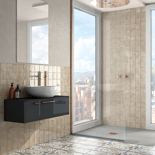 Bellagio - Manacor Collection - 4" x 4" Ceramic Tile - Beige Argile ...