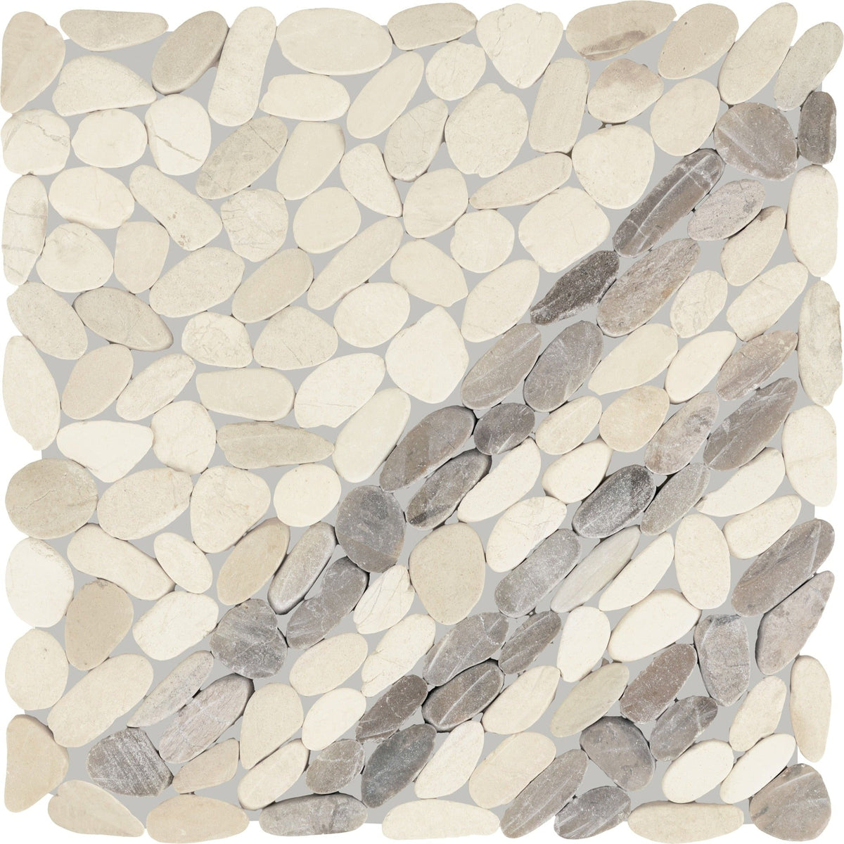 Daltile - Pebble Oasis Natural Stone Mosaic - Striped Pebble - Seashel ...