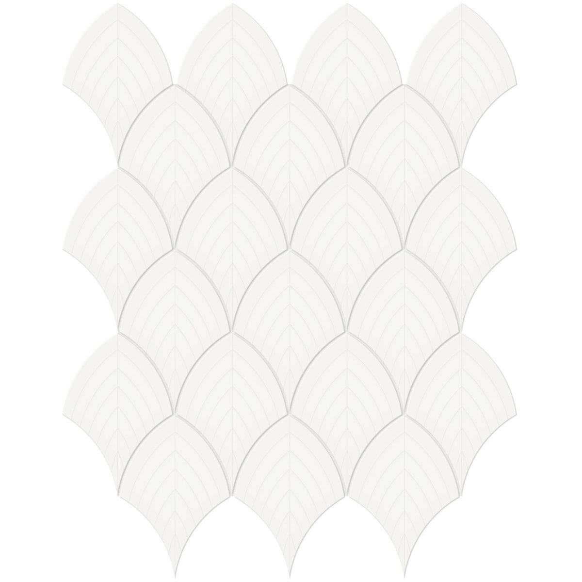 Tesoro Collection - Soho Series - Scallop Mosaic - Canvas White — Floorzz