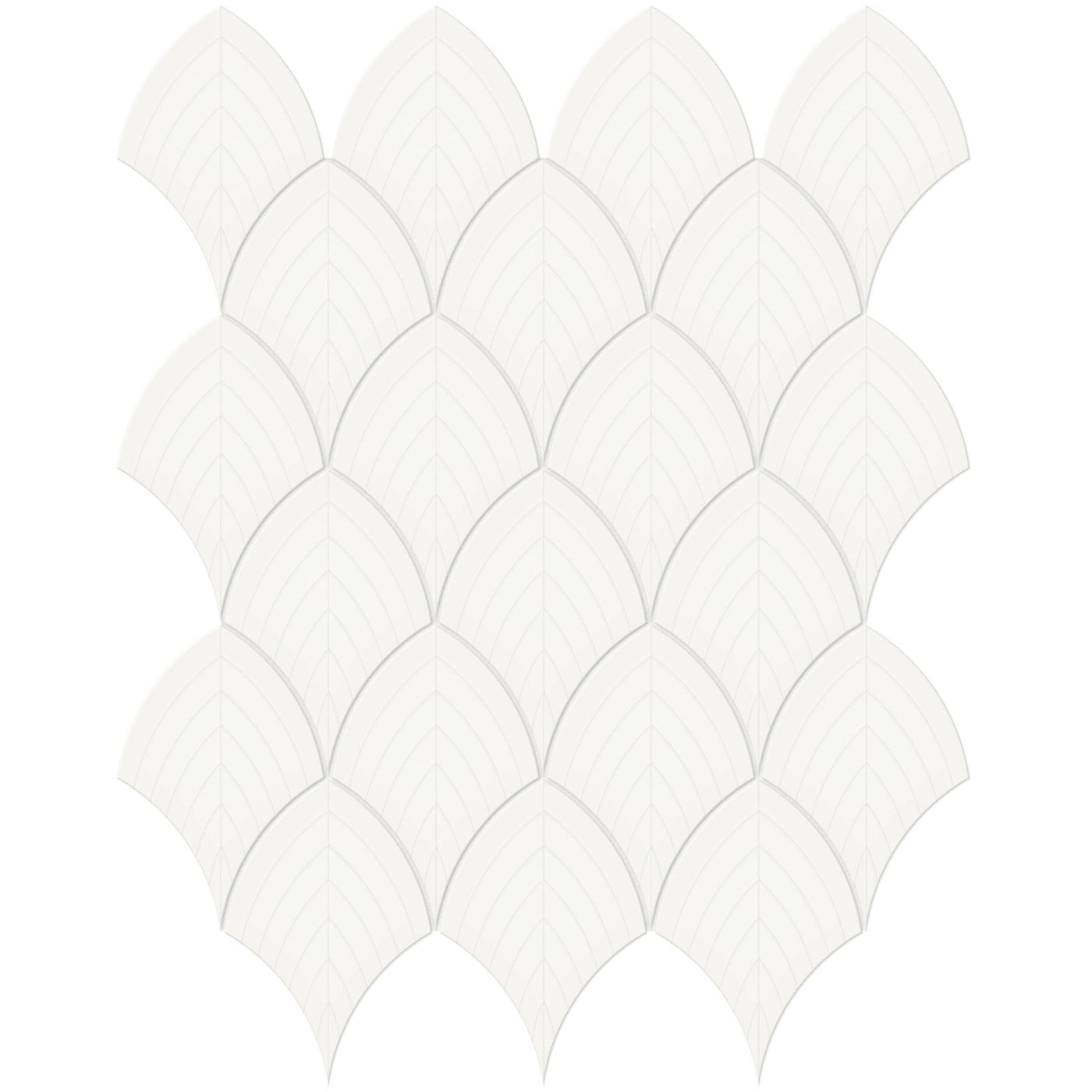 Tesoro Collection - Soho Series - Scallop Mosaic - Canvas White — Floorzz