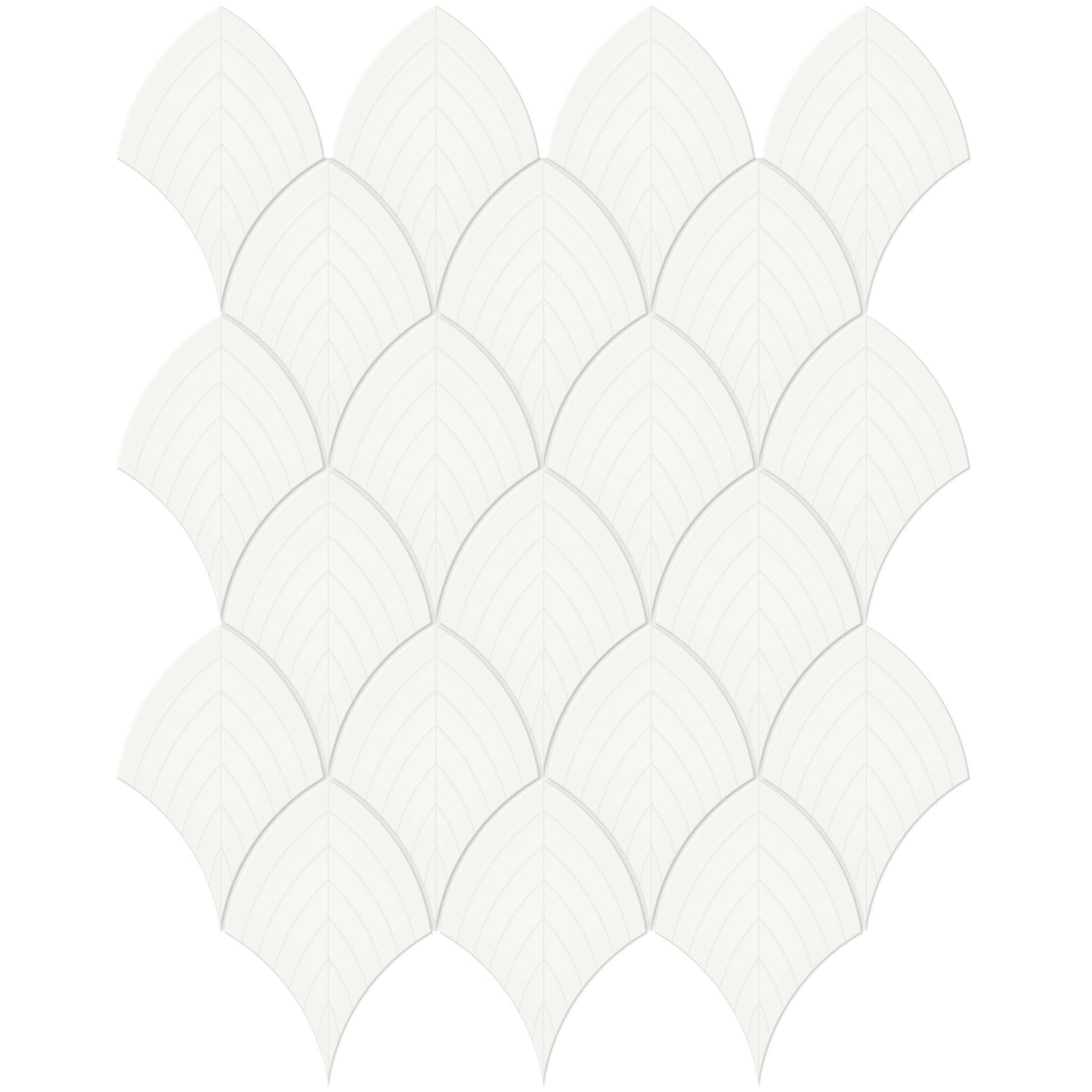 Tesoro Collection - Soho Series - Scallop Mosaic - Canvas White - Floorzz