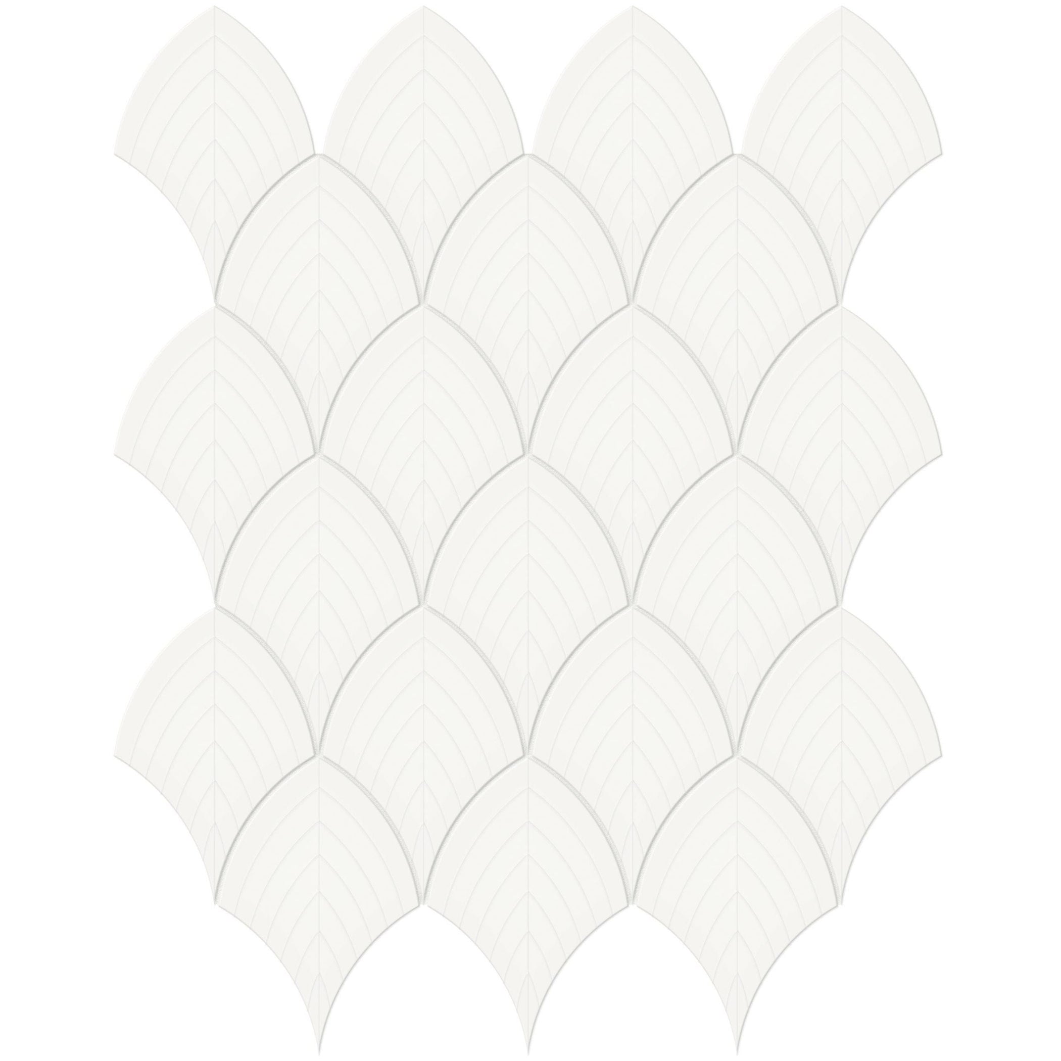 Tesoro Collection - Soho Series - Scallop Mosaic - Canvas White — Floorzz
