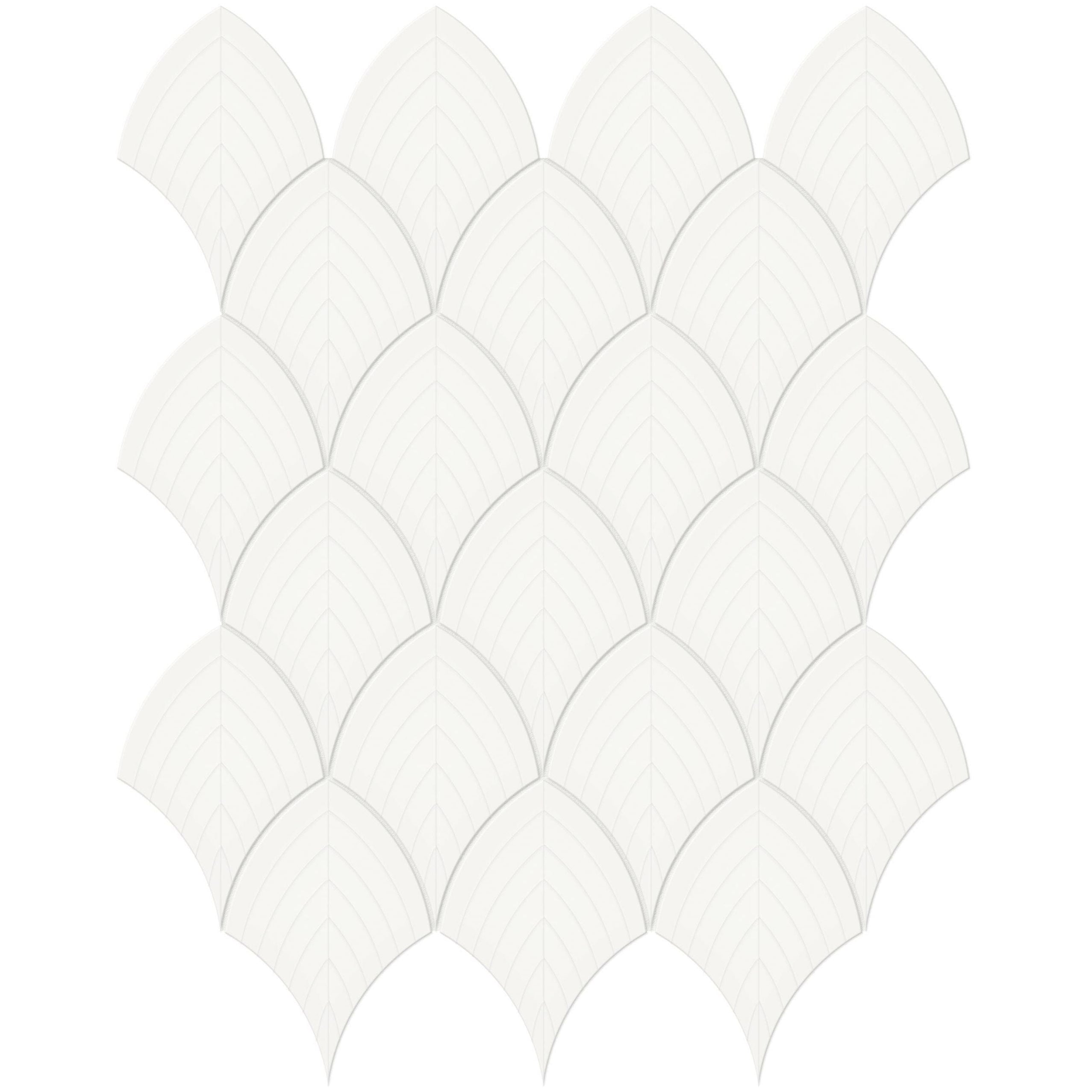 Tesoro Collection - Soho Series - Scallop Mosaic - Canvas White — Floorzz