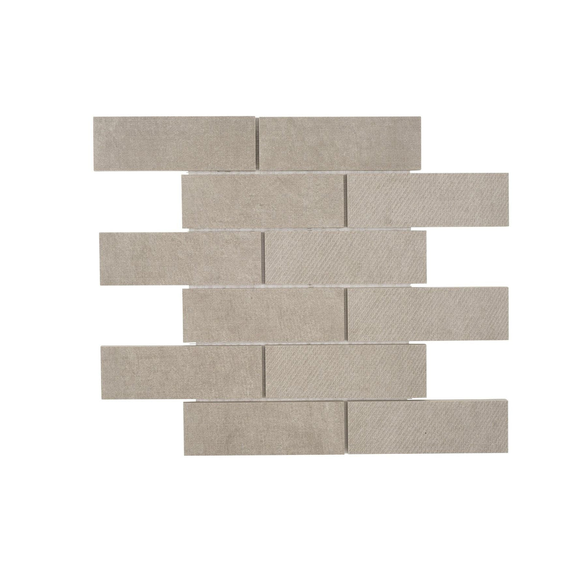Tesoro - Fusion Fabric Collection 2" x 6" Porcelain Mosaic - Greige ...