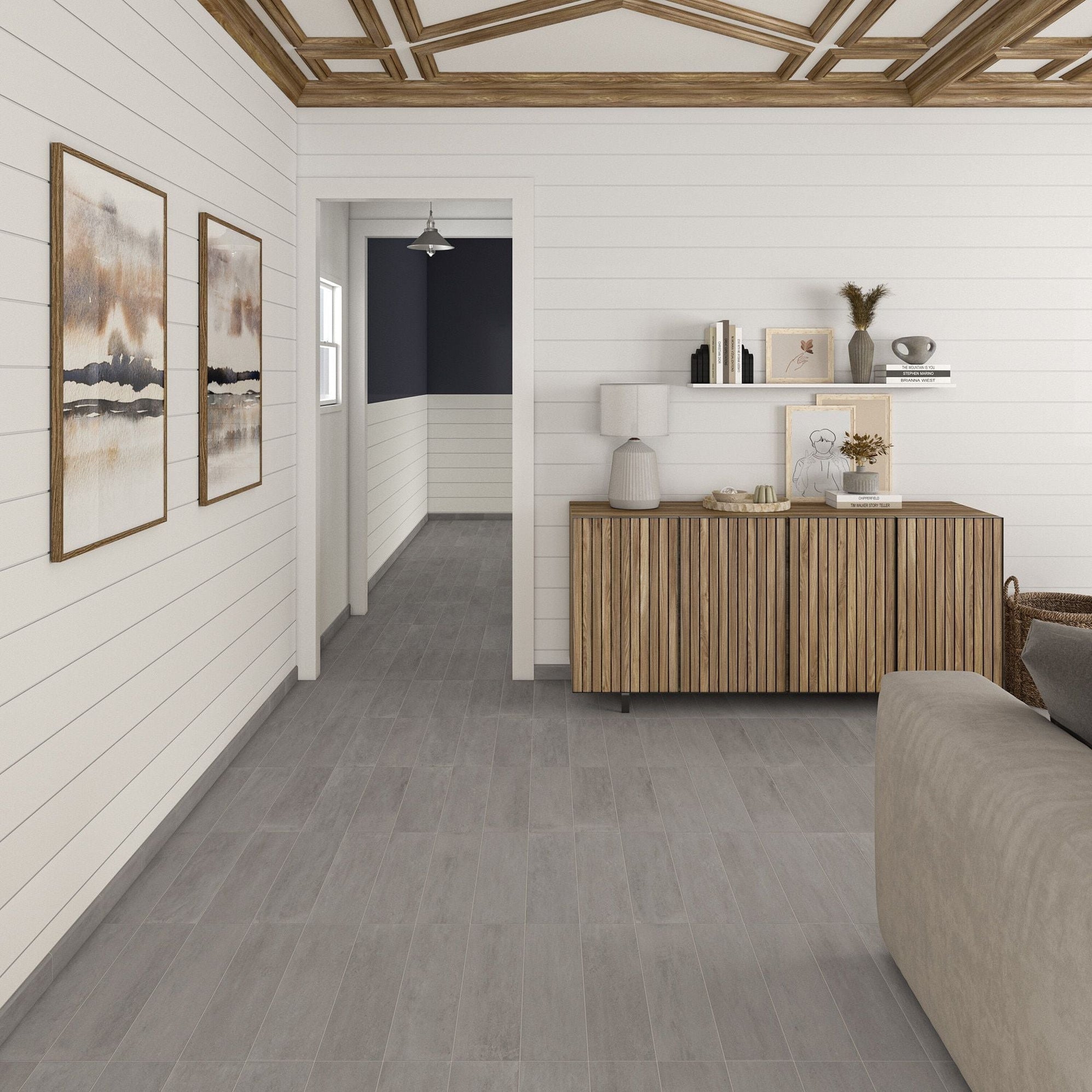 Daltile - Portfolio 12 in. x 24 in. Porcelain Tile - Ash Grey — Floorzz