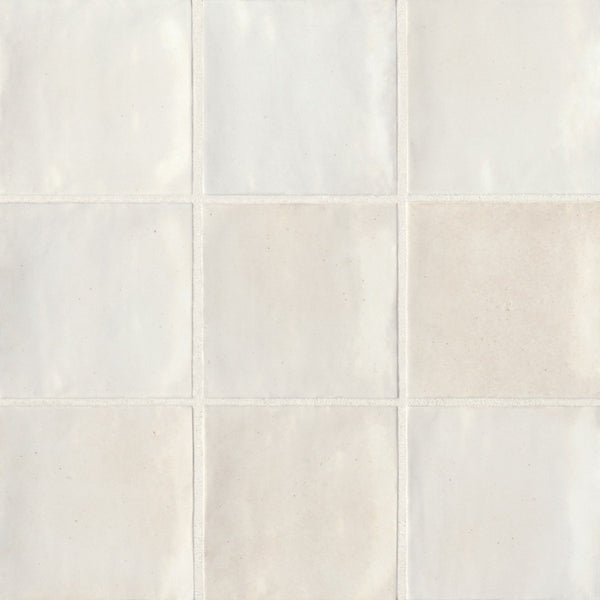 Bedrosians - Celine - 4" x 4" Glazed Porcelain Tile - White Gloss - Floorzz