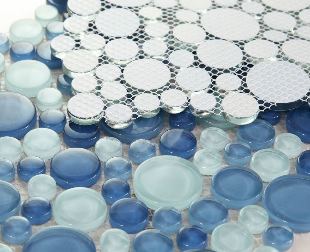 Elysium - Lady 10.75 in. x 10.75 in. Glass Mosaic - Blue — Floorzz