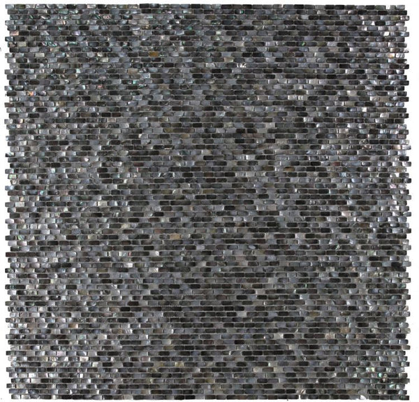 Elysium - Pearl Black Mini Brick 11.25 in. x 11.25 in. Pearl Brick Mos ...