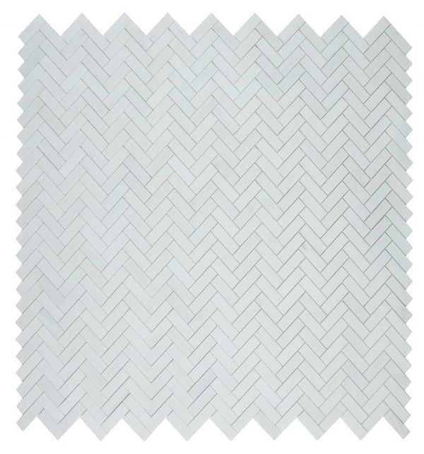 Elysium - Herringbone Dolomite Polished 12 in. x 12.75 in. Marble Mosa ...