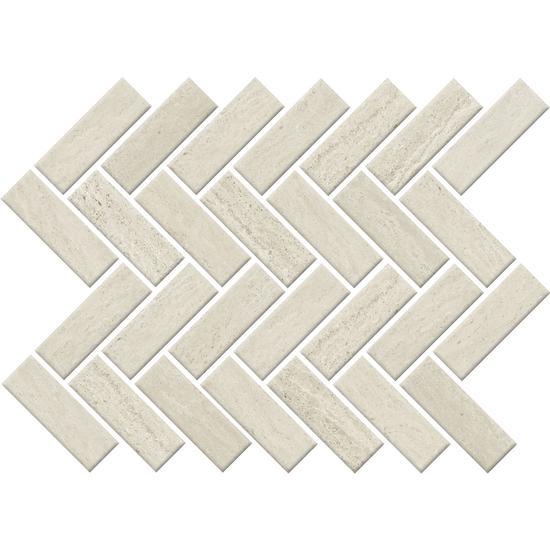 American Olean - Sunset Falls Herringbone Mosaic - White SF15 - Floorzz