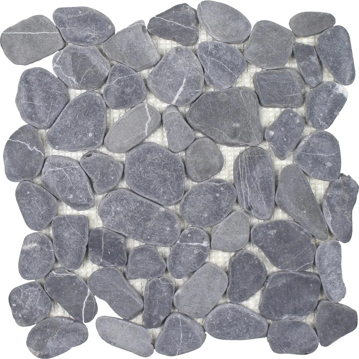 Tesoro - Beach Stones Collection - Sliced Pebble Mosaic - Blue — Floorzz