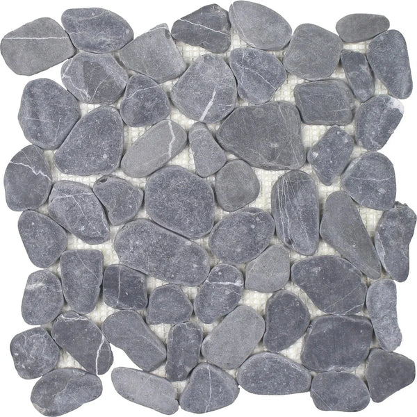 Tesoro - Beach Stones Collection - Sliced Pebble Mosaic - Blue - Floorzz