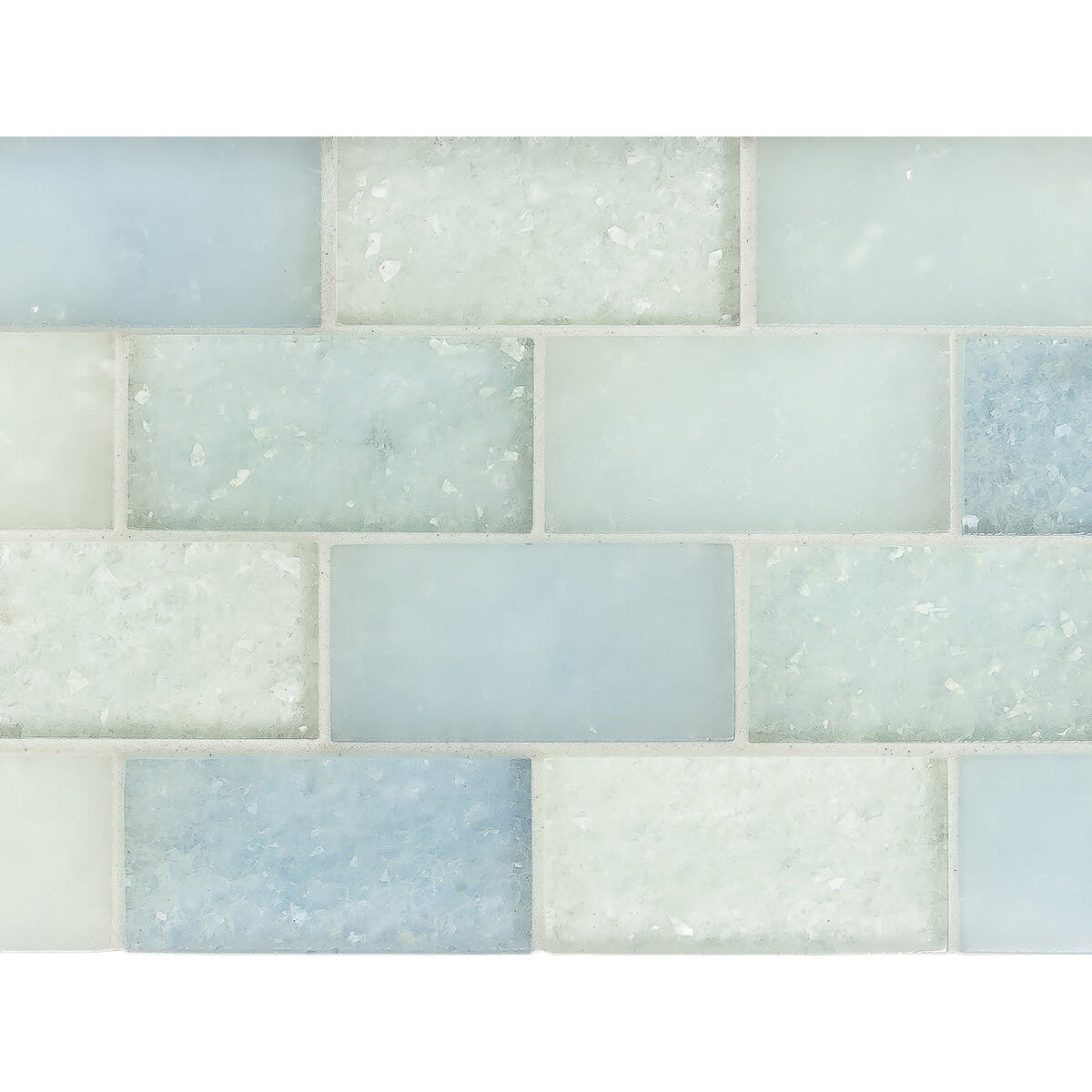 Ceramica - Liquid Glass Wall Tile 1.75 in. x 3.5 in. - Caribbean Blend ...