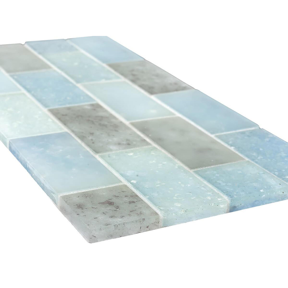 Ceramica - Liquid Glass Wall Tile 1.75 in. x 3.5 in. - Yellowstone Ble ...
