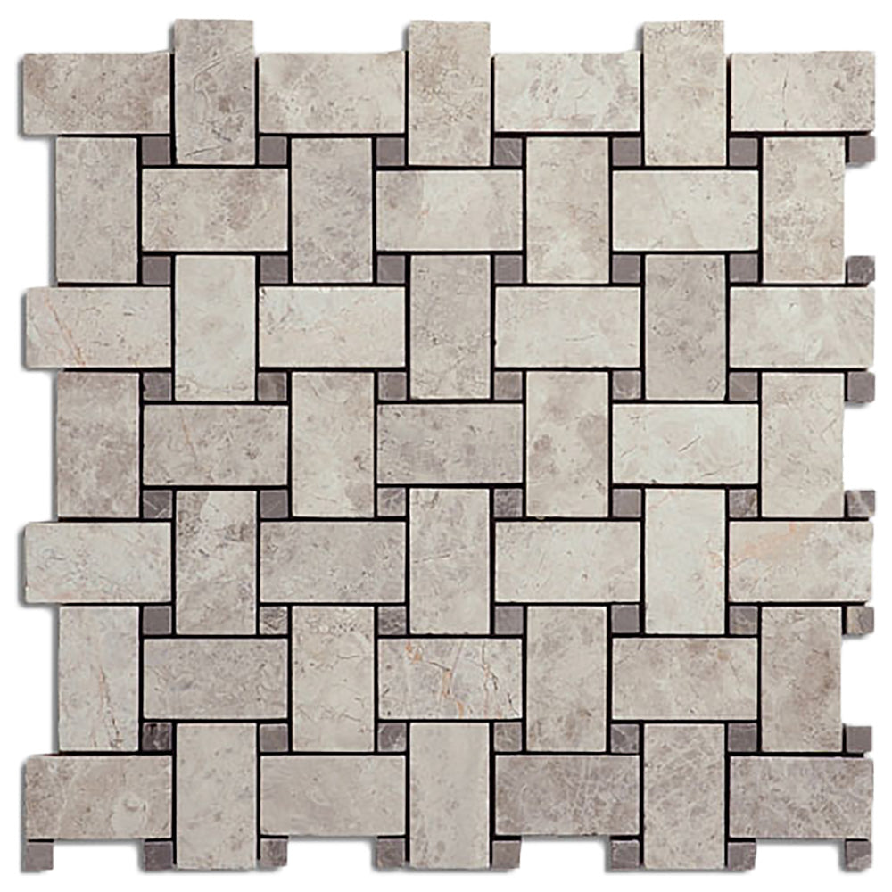 DW Tile & Stone - Silver Shadow 1" x 2" Marble Basketweave Mosaic - Ho ...