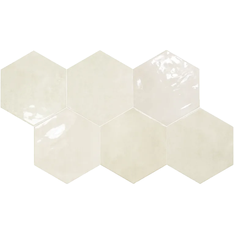 Arizona Tile - Spark Series - 6" x 7" Ceramic Hex Tile - Glossy Ivory ...
