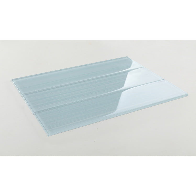 Elysium - Lucy Blue Painting 4 in. x 16 in. Glass Mosaic — Floorzz