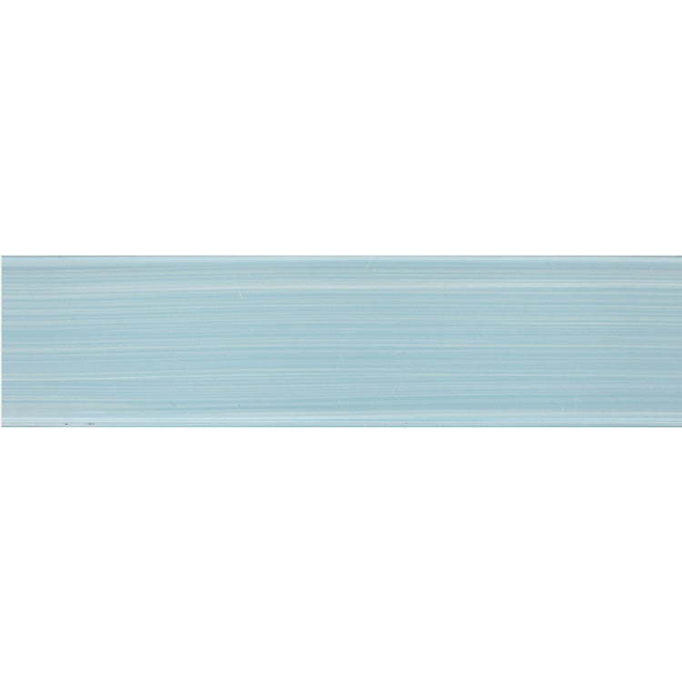 Elysium - Lucy Blue Painting 4 in. x 16 in. Glass Mosaic — Floorzz