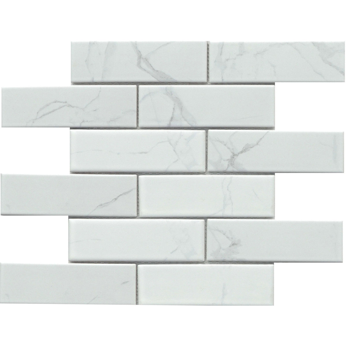 Emser Tile - Elegan - 2 in. x 6 in. Glazed Porcelain Offset Mosaic - C ...