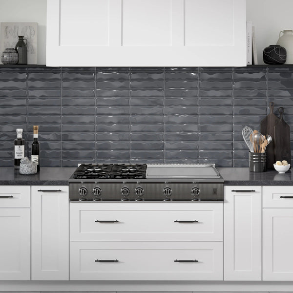 Emser Tile - Estasi 3 in. x 12 in. Glazed Ceramic Tile - Silver Glossy ...