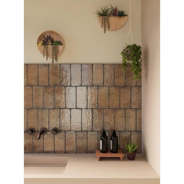 Emser Tile - Exhale 6 in. x 12 in. Glazed Porcelain Tile - Marron - Floorzz