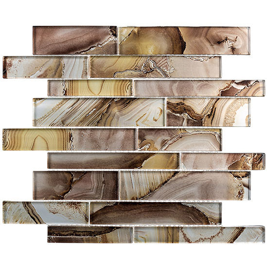 Bellagio - Magical Forest Collection - Glass Random Brick Mosaic - But ...