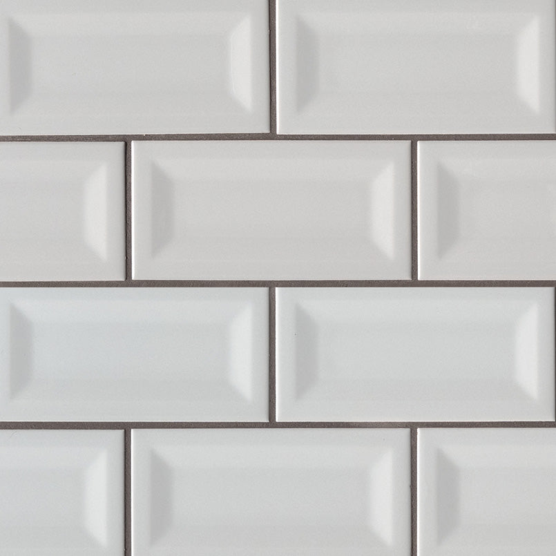 Beveled Subway Tile Backsplash