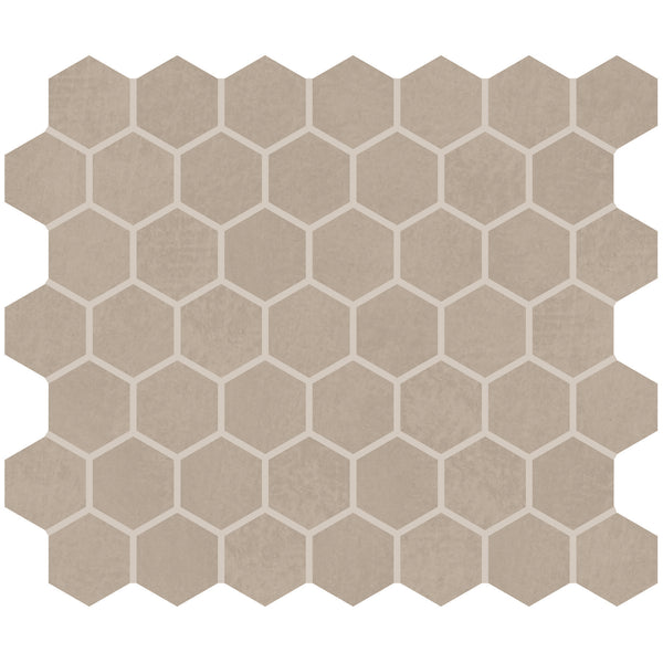 Marazzi - Moroccan Concrete 1.5" x 1.5" Hexagon Mosaic - Taupe - Floorzz