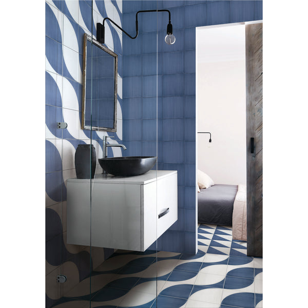 Marazzi - Scenario 8 in. x 8 in. Glazed Porcelain Tile - SR25 Blue Cre ...