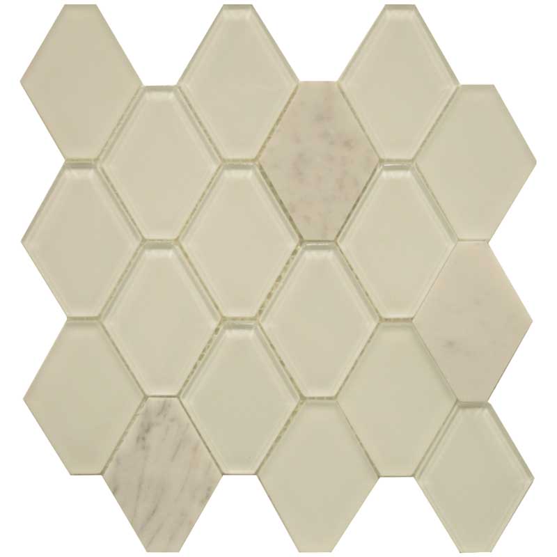 Maniscalco - Gosford Glass and Stone Mosaics - Water Jet Hexy - Cloud ...
